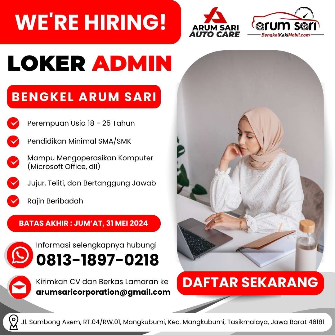 Loker Admin Bengkel Tasikmalaya 2024